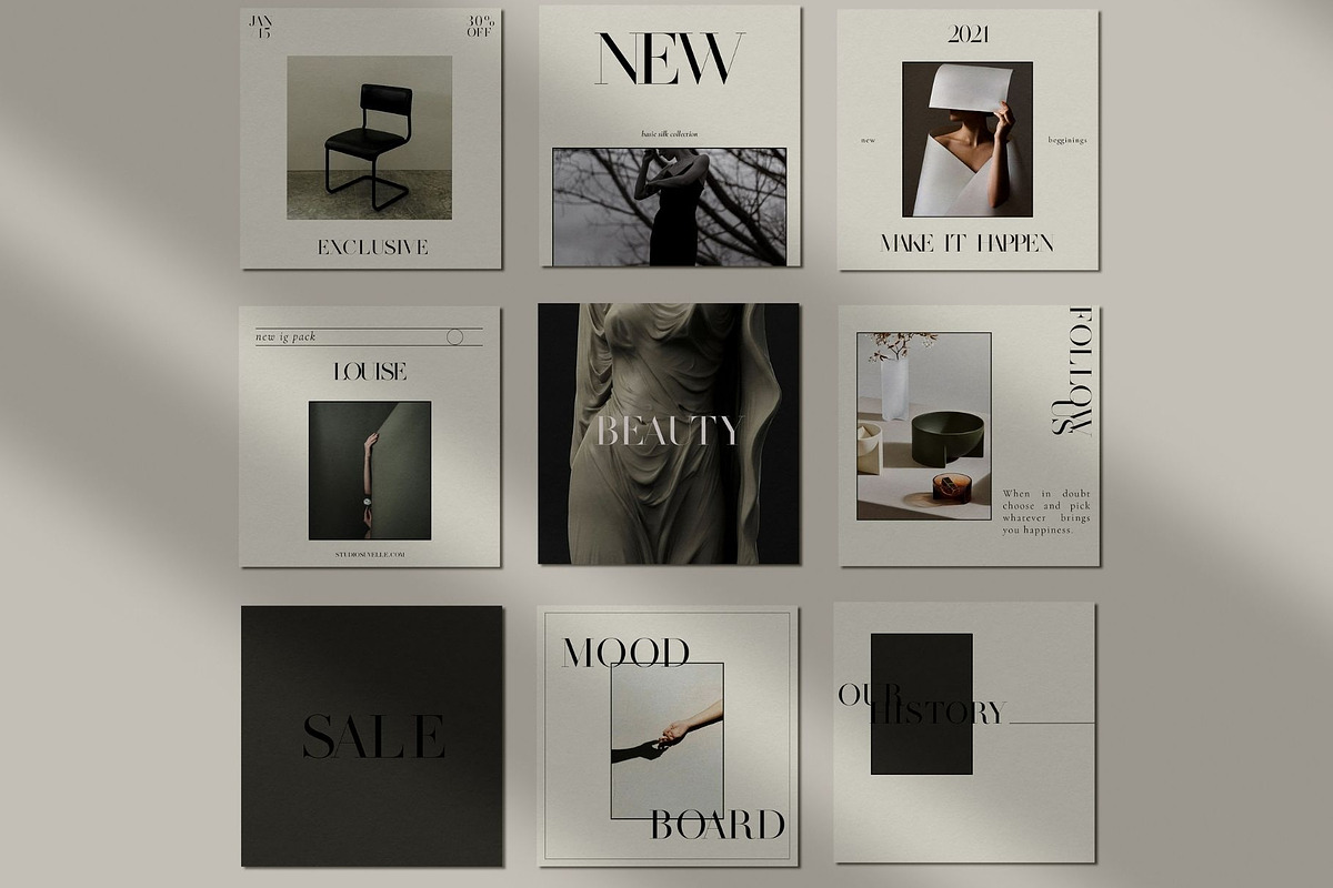 Elegant modern IG templates Canva&PS