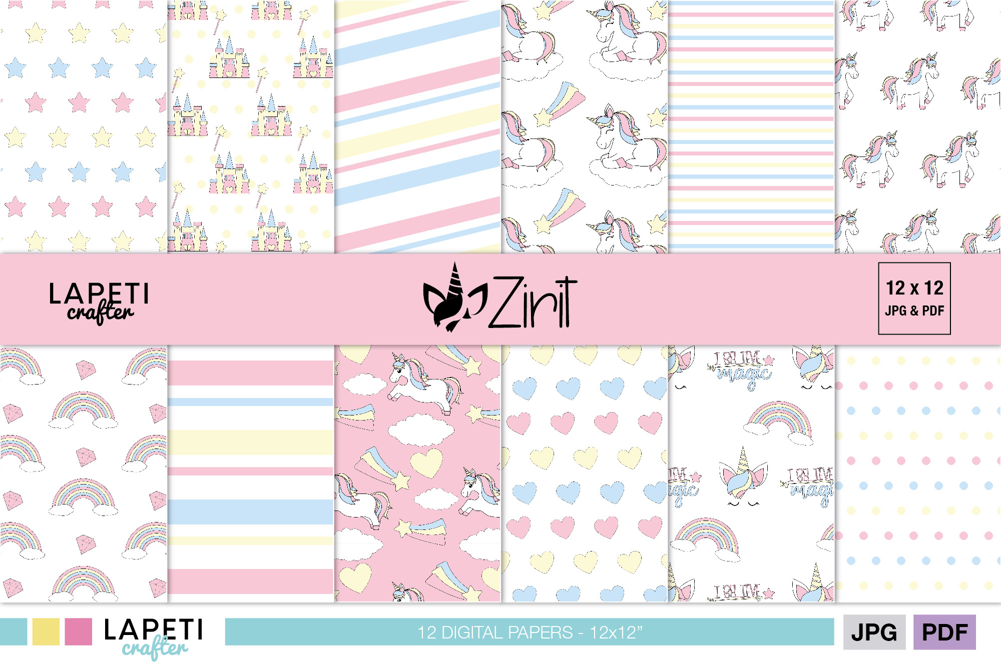 Unicorn Digital Paper Pack