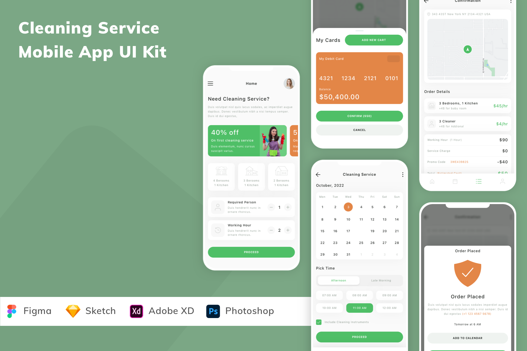 Cleaning Service Mobile App UI Kit, an UI Kit Template by Betush