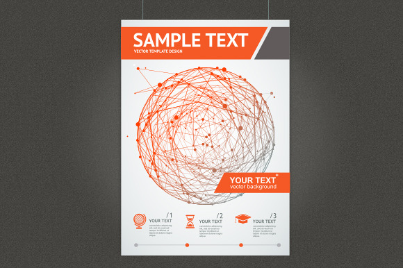 Abstract Red Sphere Brochure Design, a Work Illustration by Vector and ...