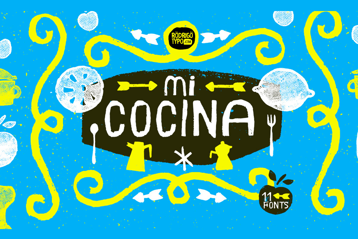 Mi Cocina all family, a Font by Rodrigo Typo