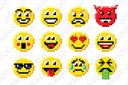 Pixel Art Emoji Emoticon Set, an Emoji Icon by Christos Georghiou