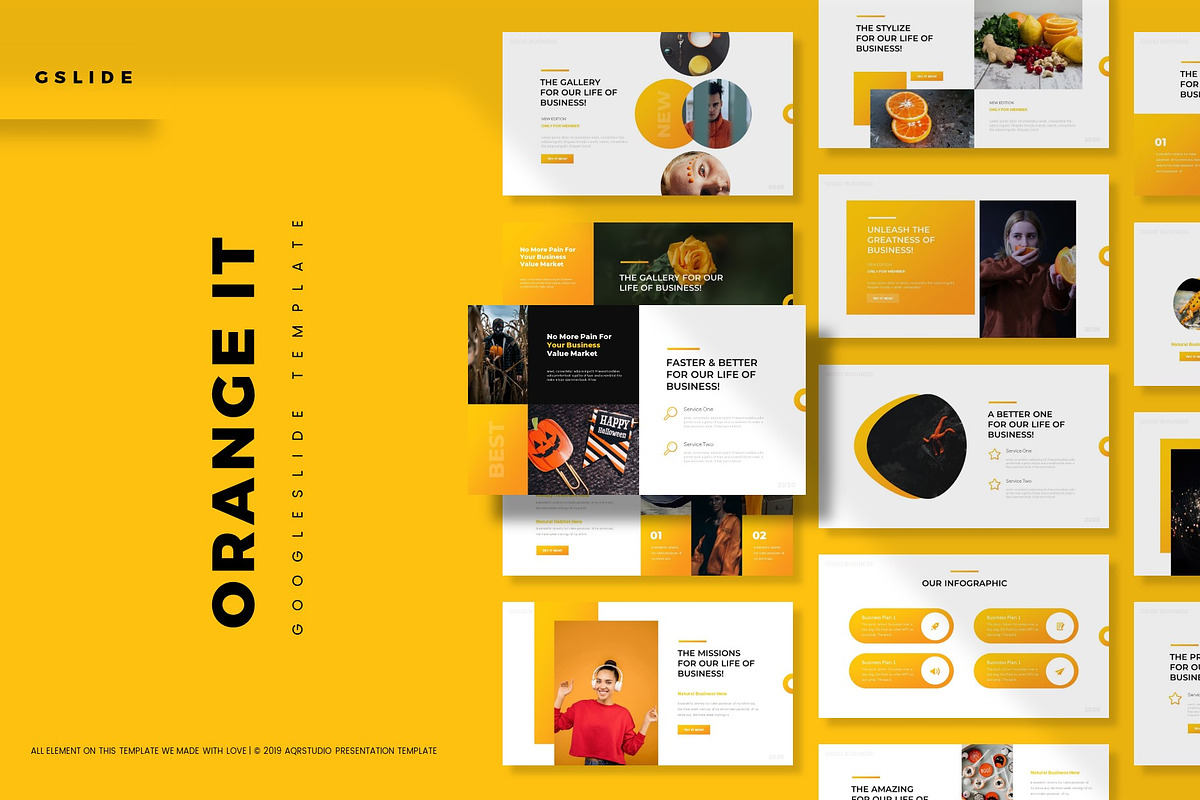 Orange It - Google Slide Template, a Presentation Template by AQR Studio