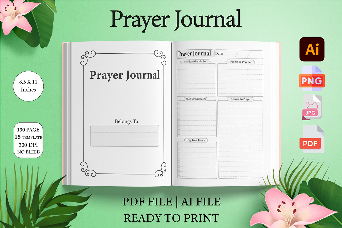 Editable Prayer journal template