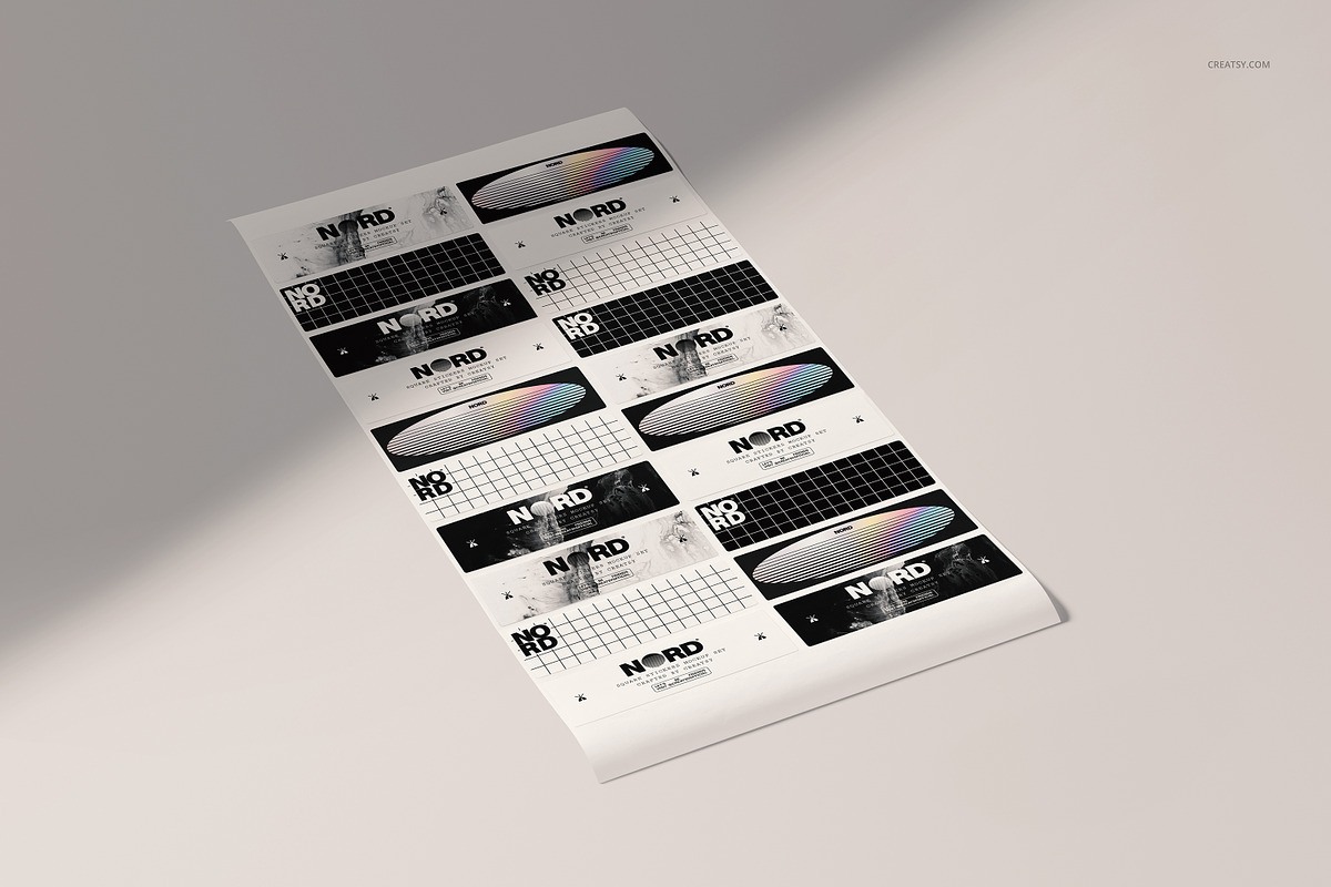 Rectangular Stickers Mockup Set, a Merchandise Mockup by creatsy5