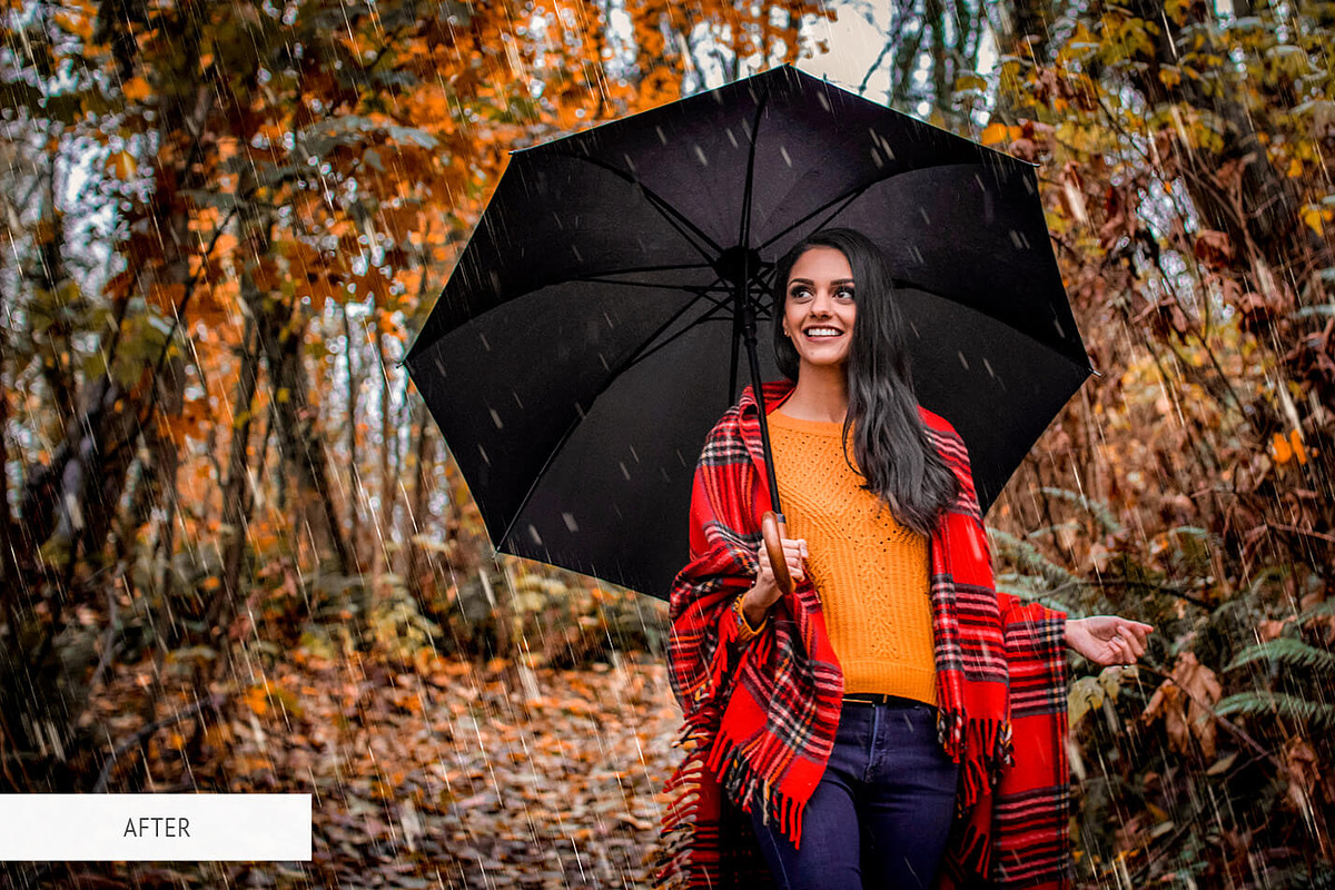 Rain Overlays Photoshop, a Plug-in Add-On by FixThePhoto