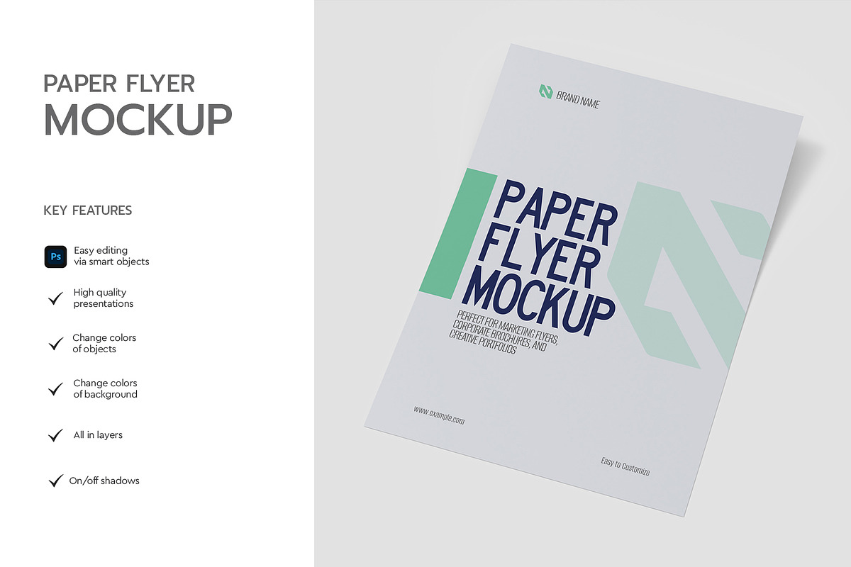 Clean Flyer Mockup for Print PSD