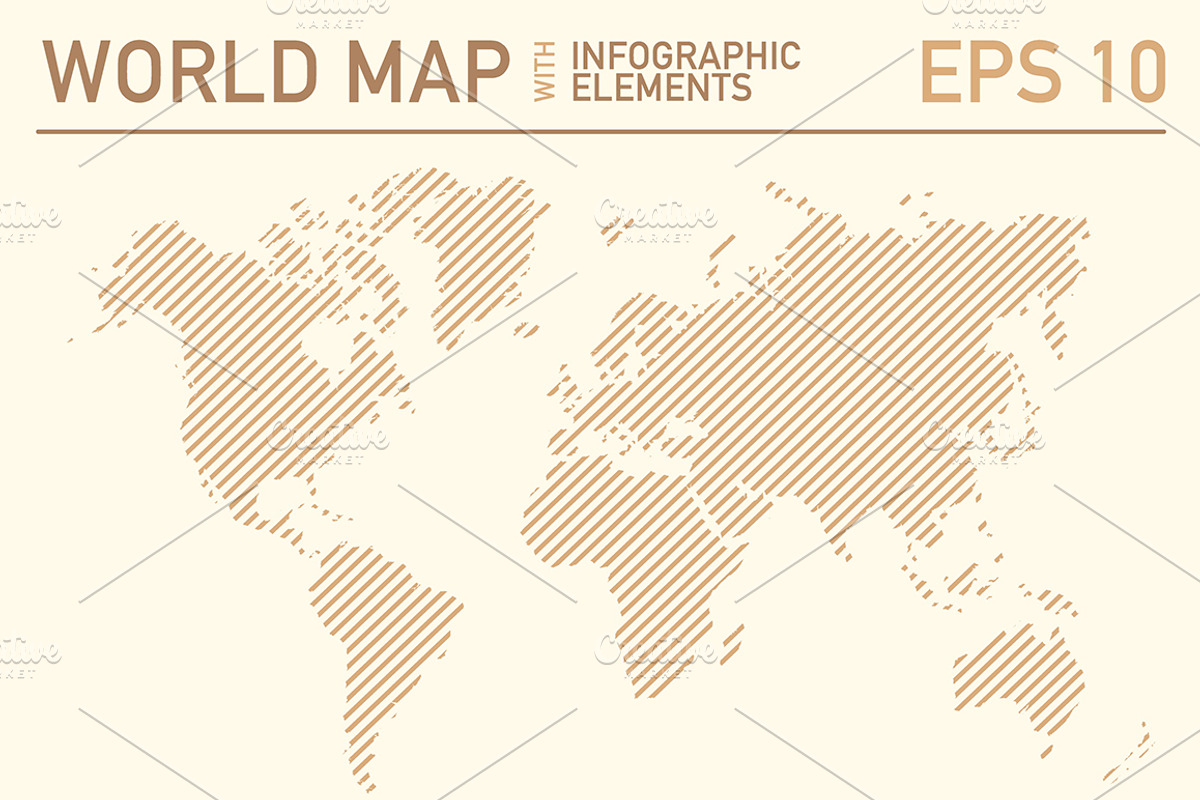 World map with icons, an Outline Icon by TheMountBirdStudio