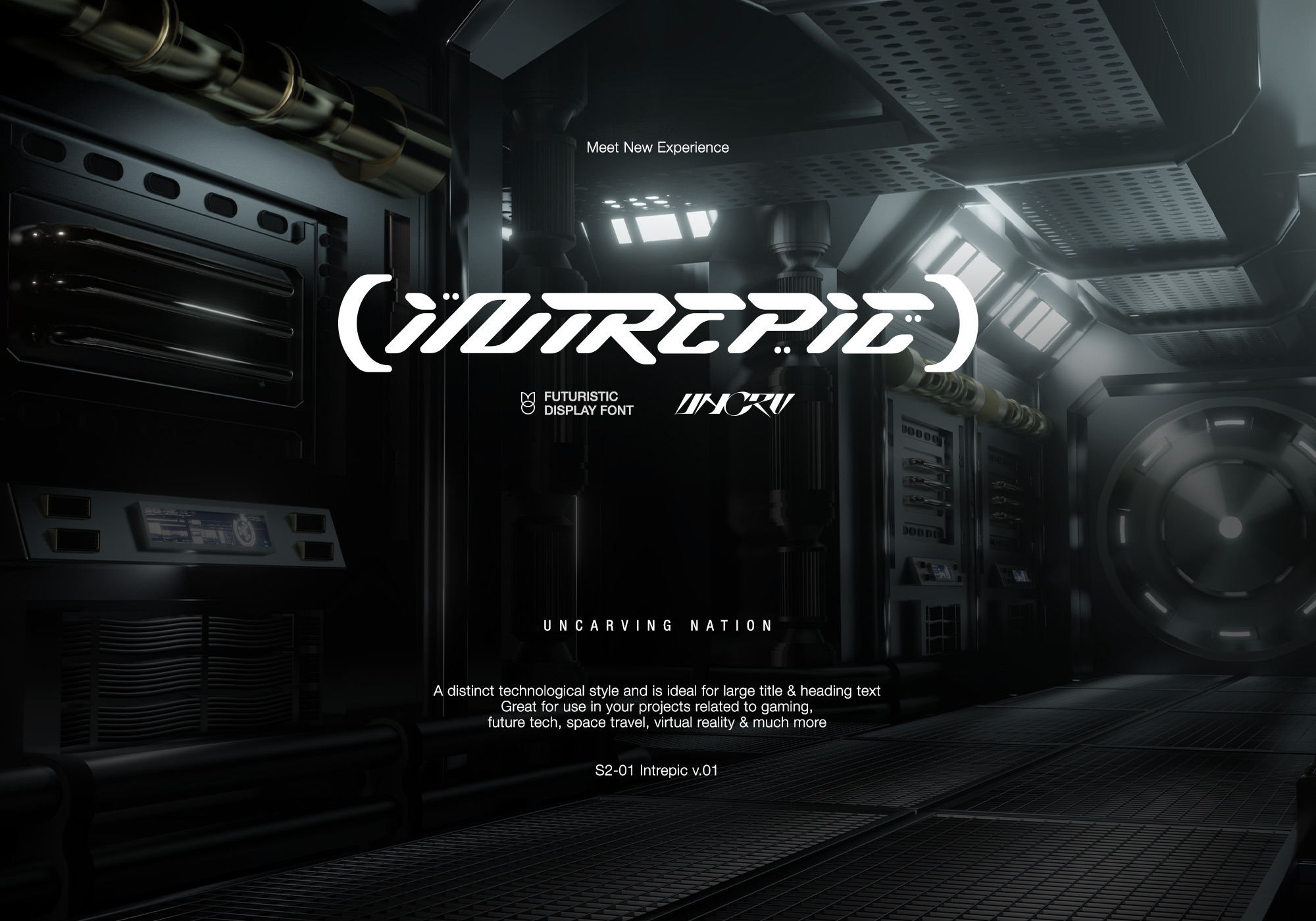 Intrepic - Display Font, a Font by Uncarving