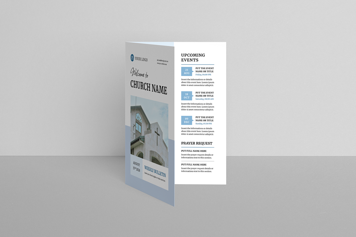 Church Bulletin | Canva, Word, Indd, a Brochure Template by Leaflove
