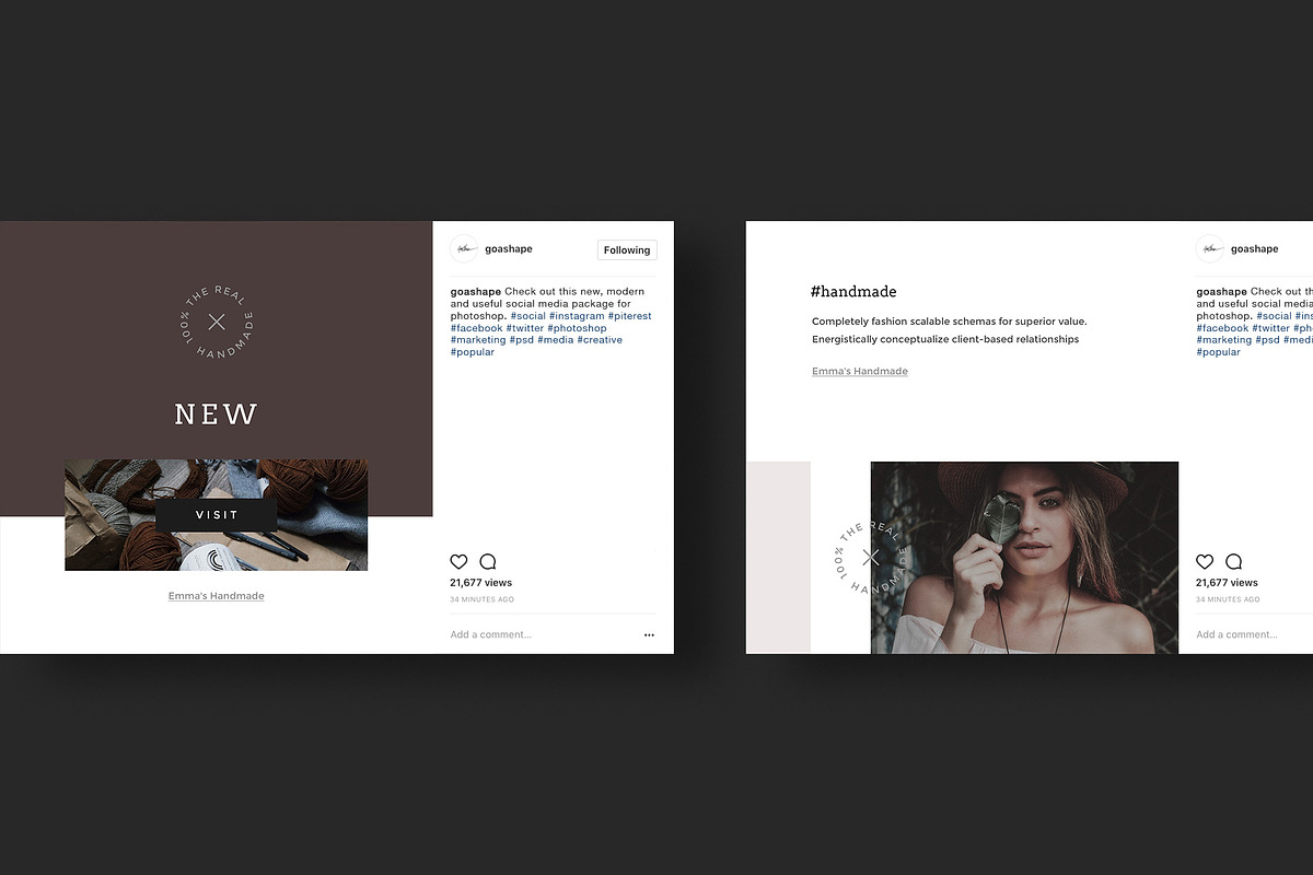 Handmade Social Media Pack, a Social Media Template by Goashape Studio