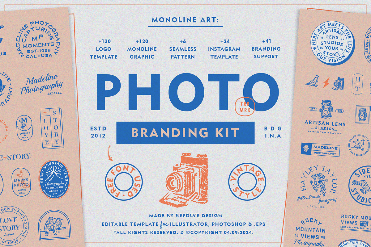 Photography Branding Kit, a Branding & Logo Template by Refolve Design
