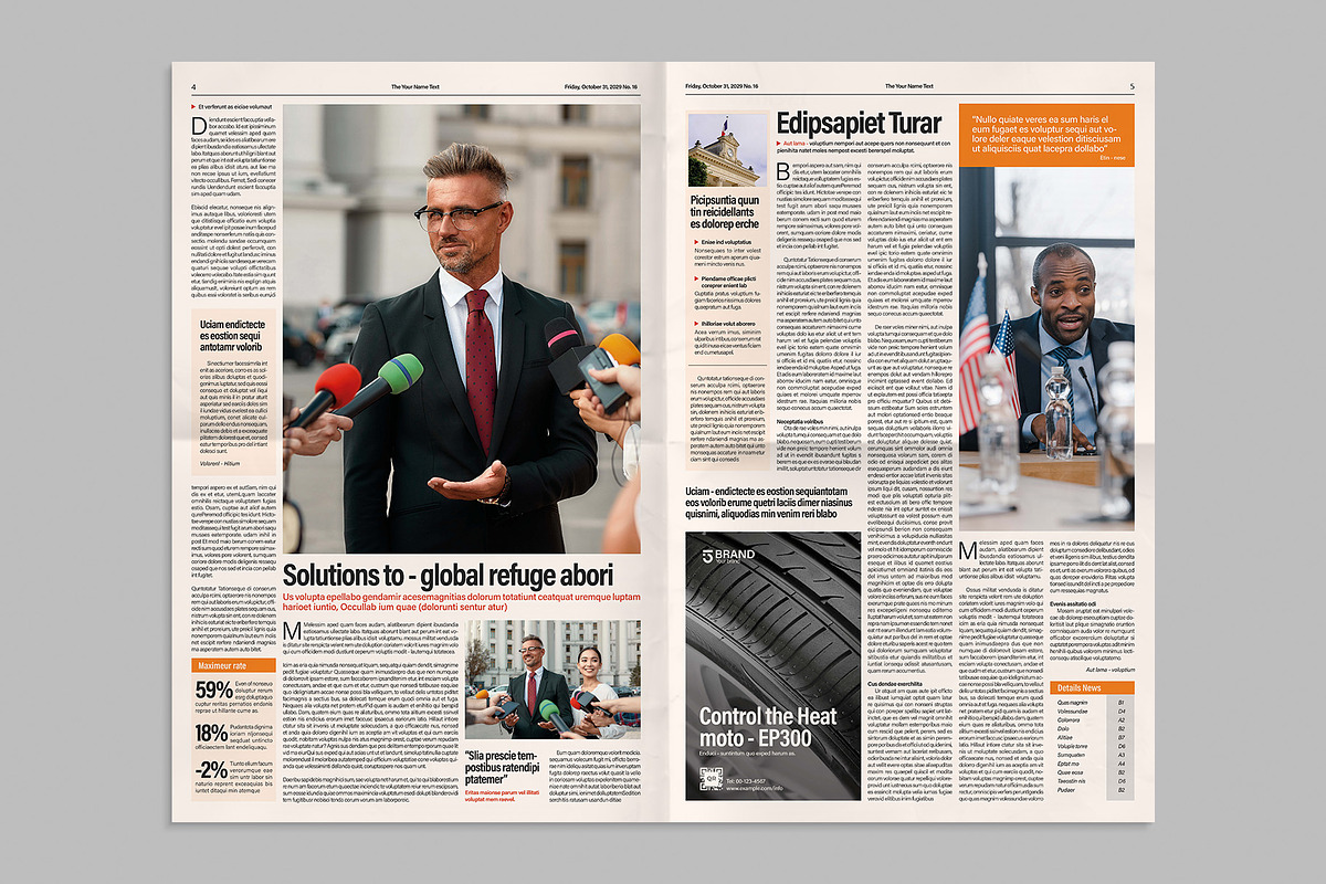 Tabloid Newspaper Template, a Magazine Template by BrandPacks