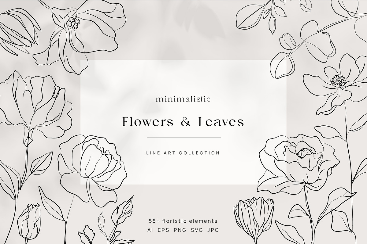 Minimalistic Line Flowers & Leaves
