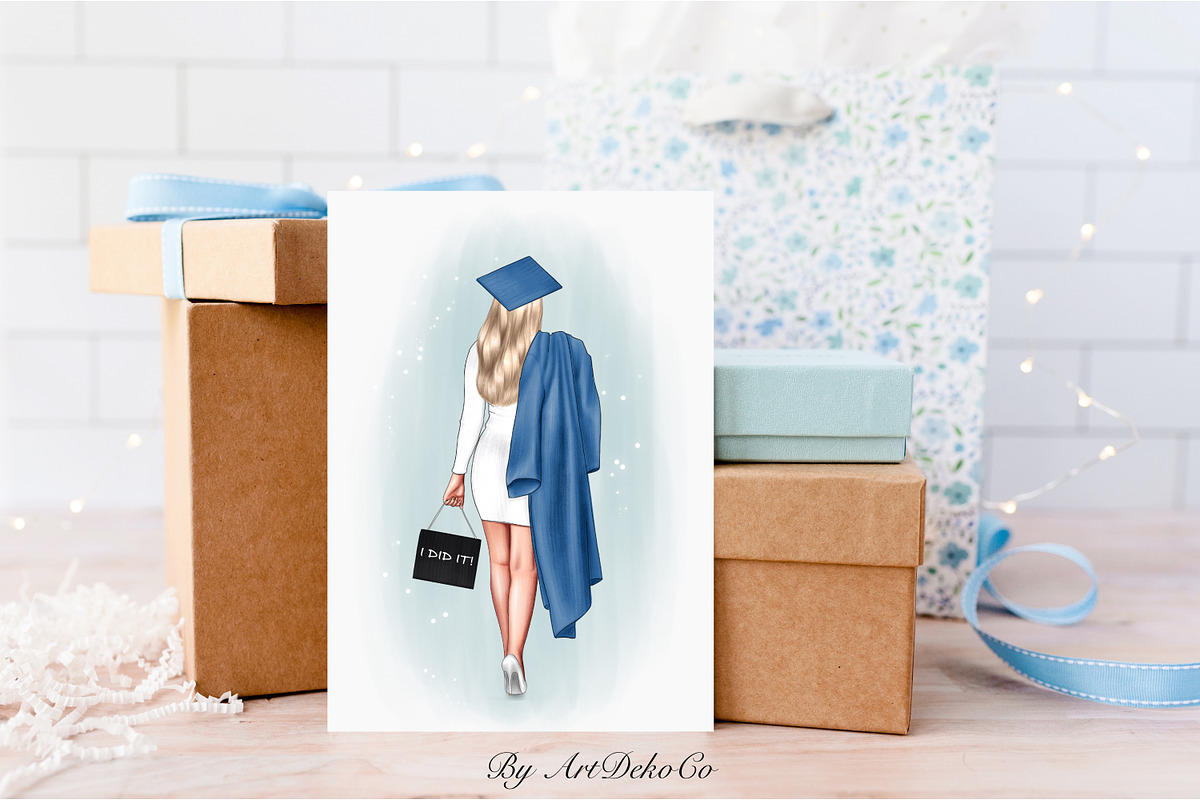 Graduation Girls Clipart, Classmates, an Education Illustration by DekoArt