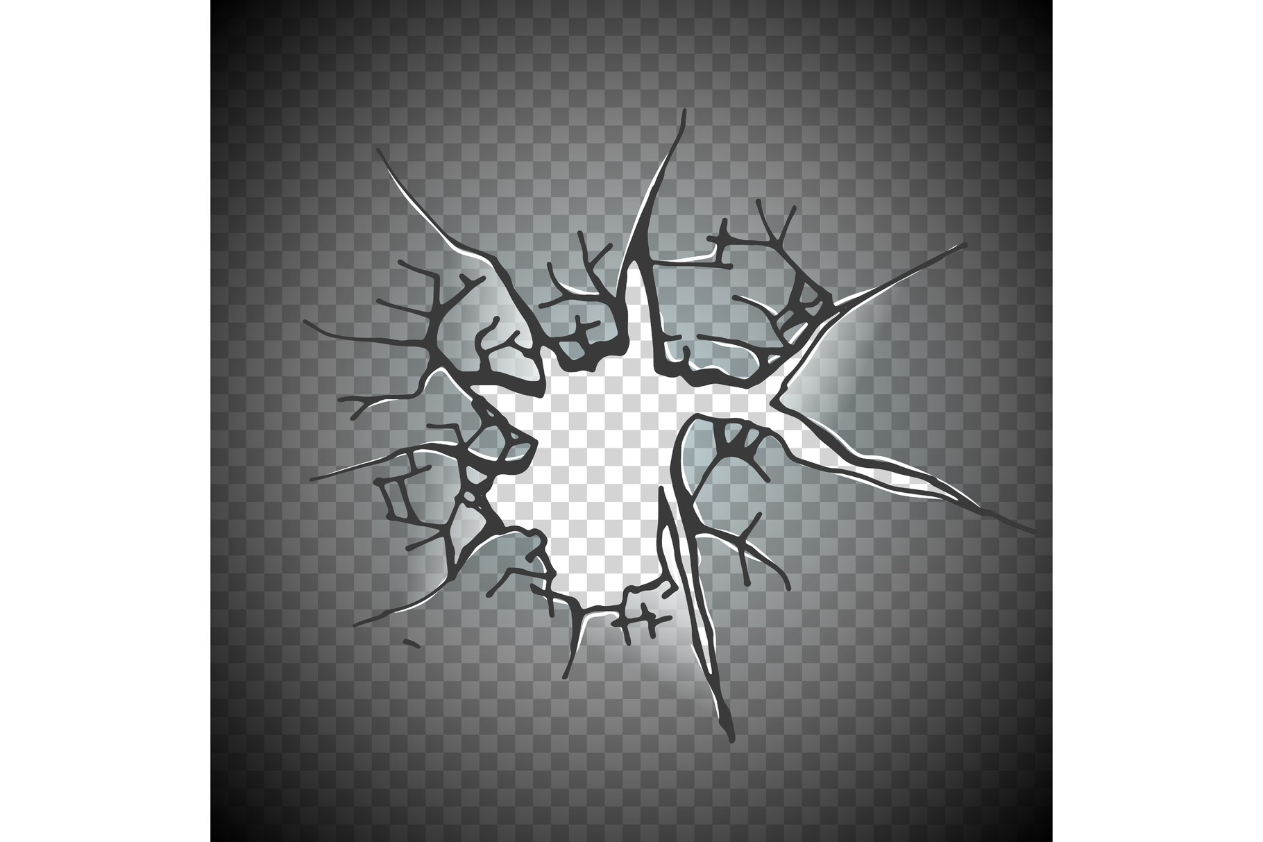 Broken window glass. Realistic | Texture Illustrations ~ Creative Market