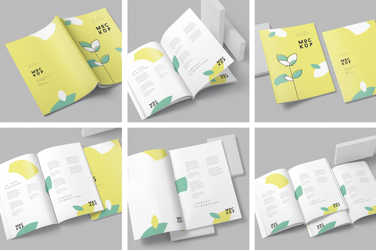 Magazine Mockup - A4 210x297 mm Size, a Print Template by DesignNeutrons
