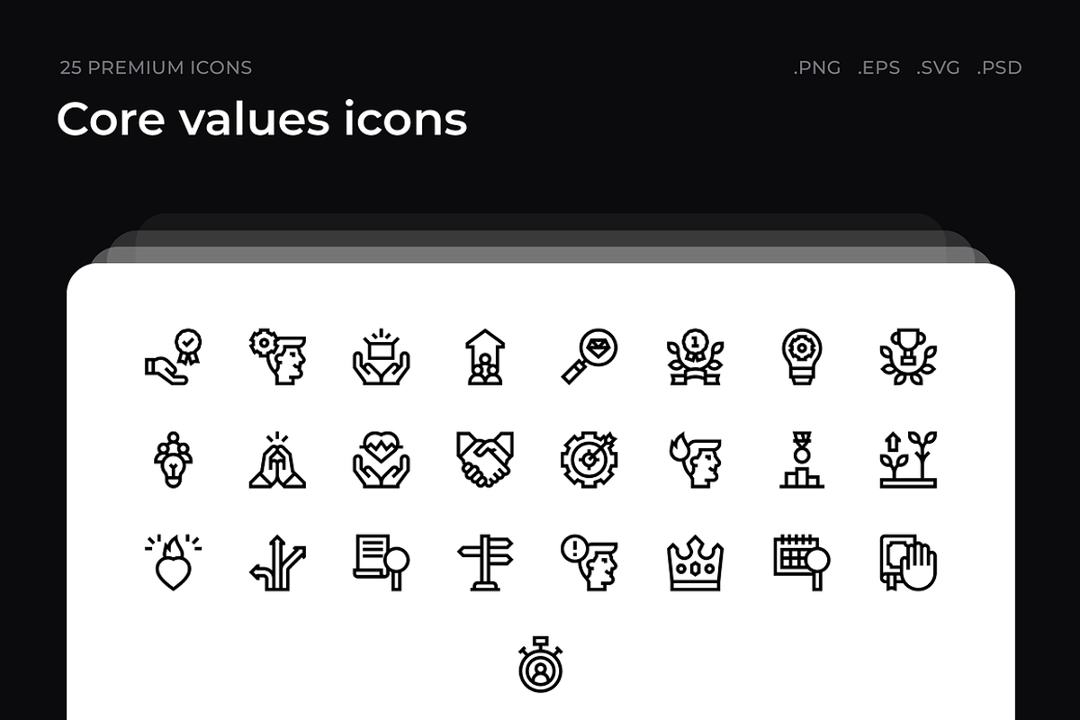 Core values icons, an Outline Icon by Guapoo