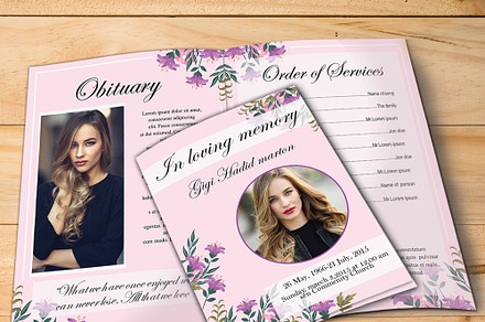 Pink Floral Funeral Template, a Templates & Theme by Wow Designs