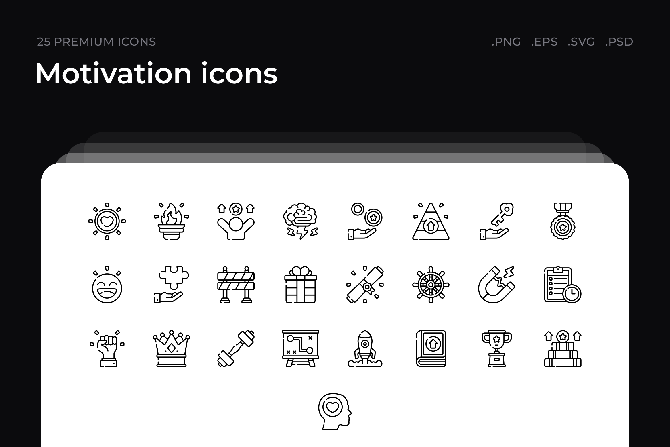 Motivation icons, an Outline Icon by Wencory | Creative Market