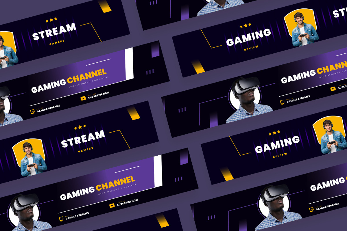 Streamer Gamers Youtube Cover, a Social Media Template by Rahardi Creative