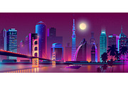 Vector background with night city in, a Work Illustration by BCP.group