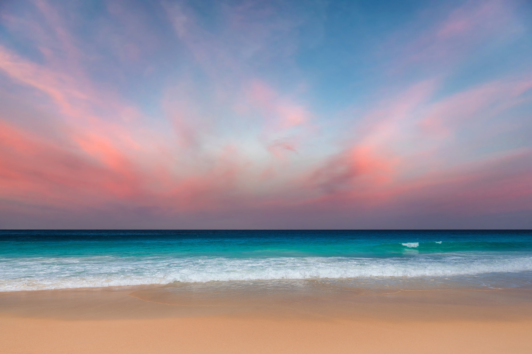 Tropical beach at sunset, a Nature Photo by Lucky Photographer