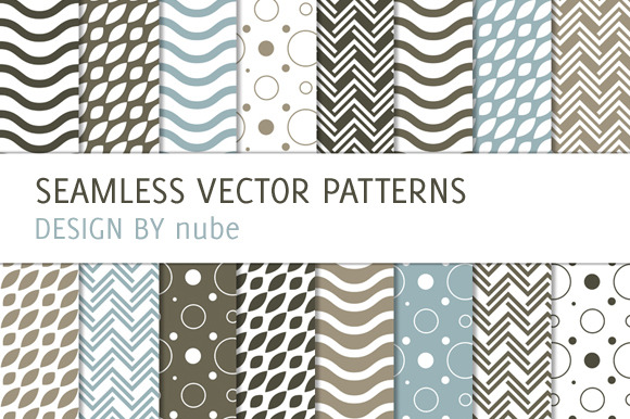 16 Patterns with Waves and Chevron, a Pattern Graphic by DESIGN BY nube