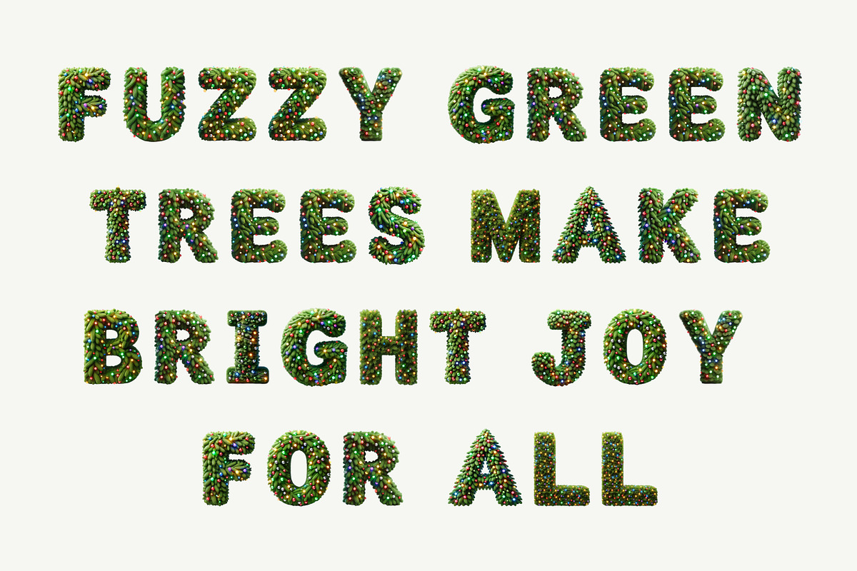 Christmas Tree 3D Font, a Font by Loudoun Design Co.