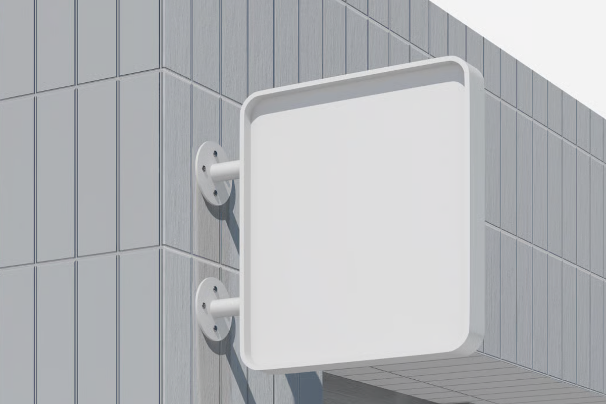 Store Wall Sign Mockup, an Advertising Mockup by graphicsauce