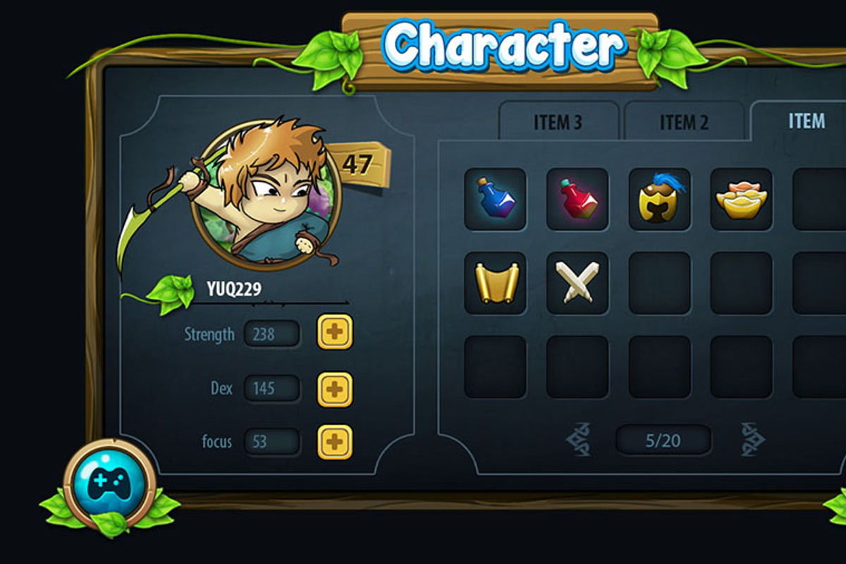 Fantasy Game Gui Pack, an Android Mockup by yuq229