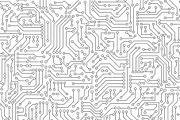 White circuit board seamless pattern, a Decorative Illustration by Tampatra