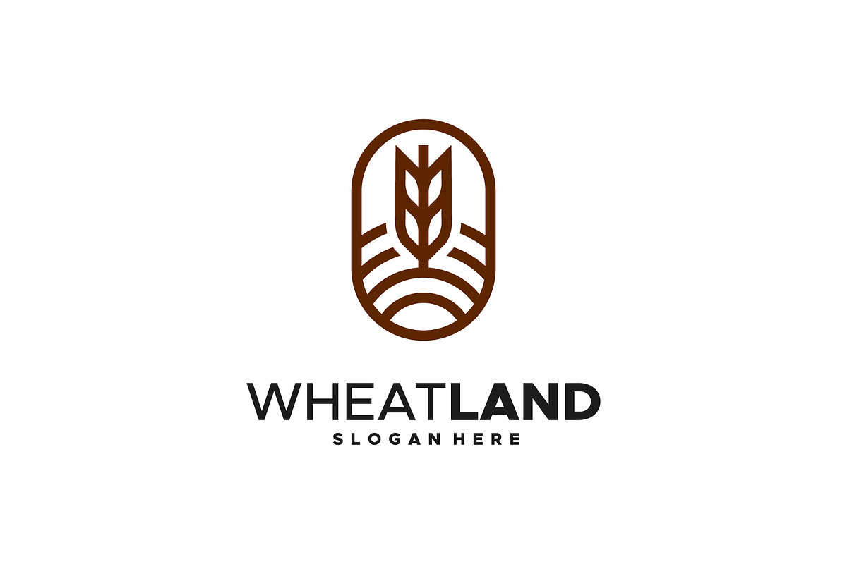 Set of Grain wheat field logo, a Branding & Logo Template by Lucky Creative