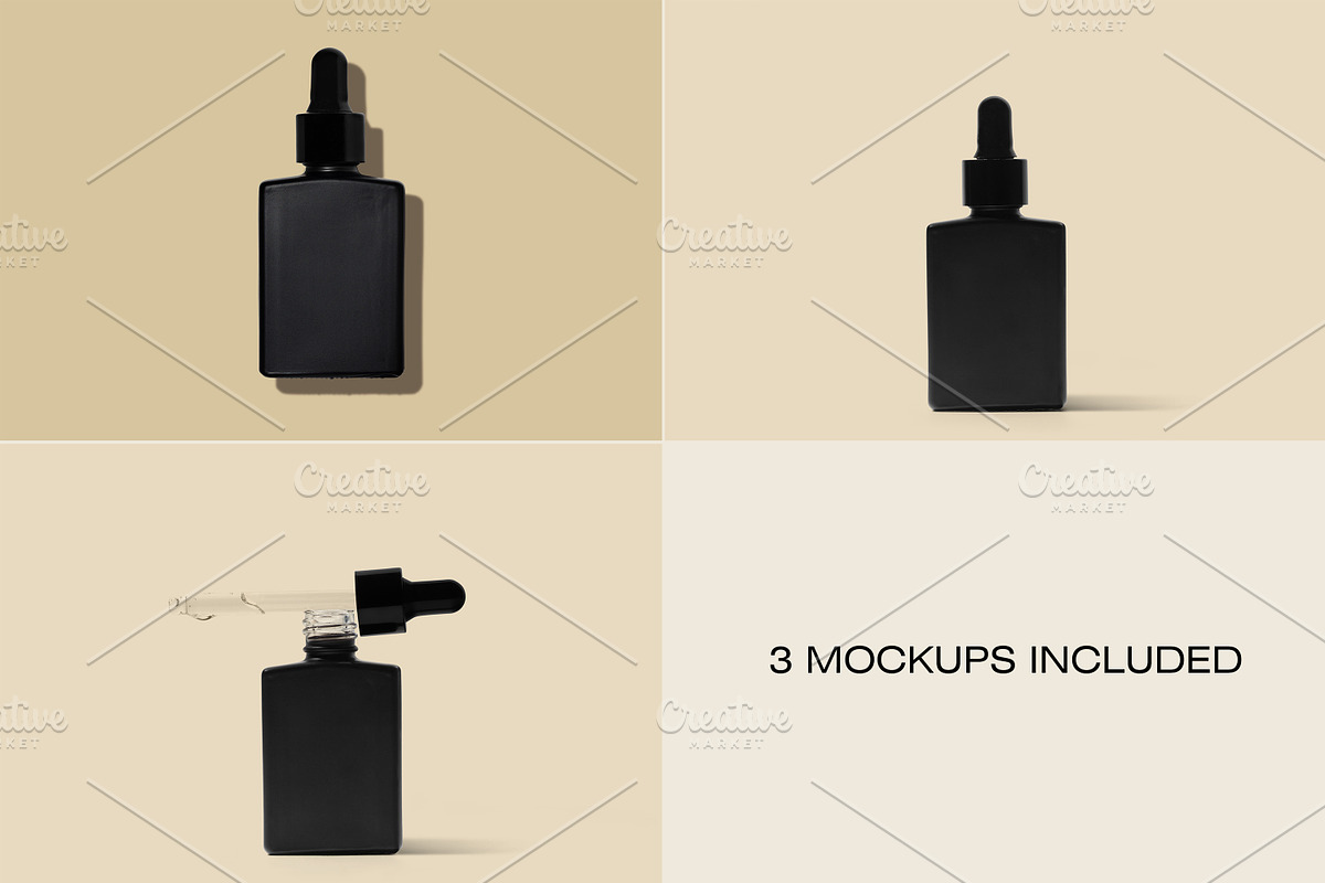 Square Black Dropper Bottle Mockup, a Packaging Mockup by Copal