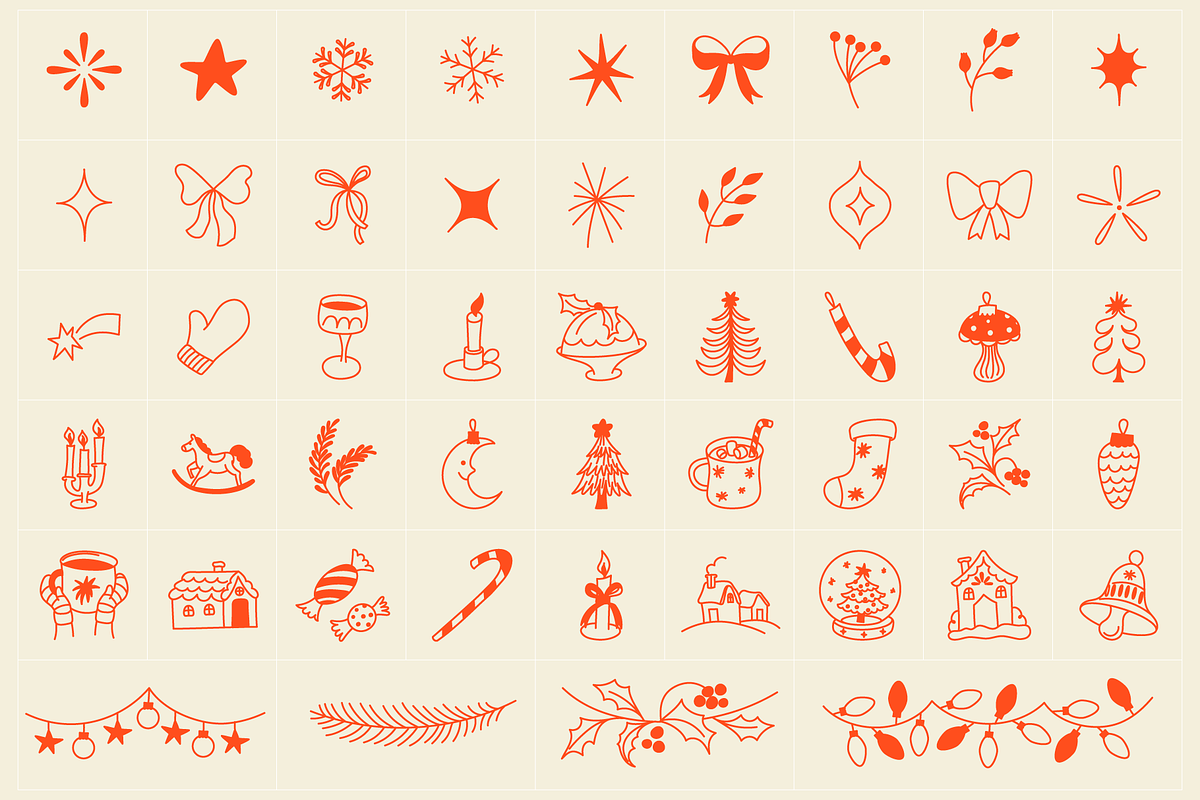 Christmas Doodles Vector Graphics, a Graphic by venimo