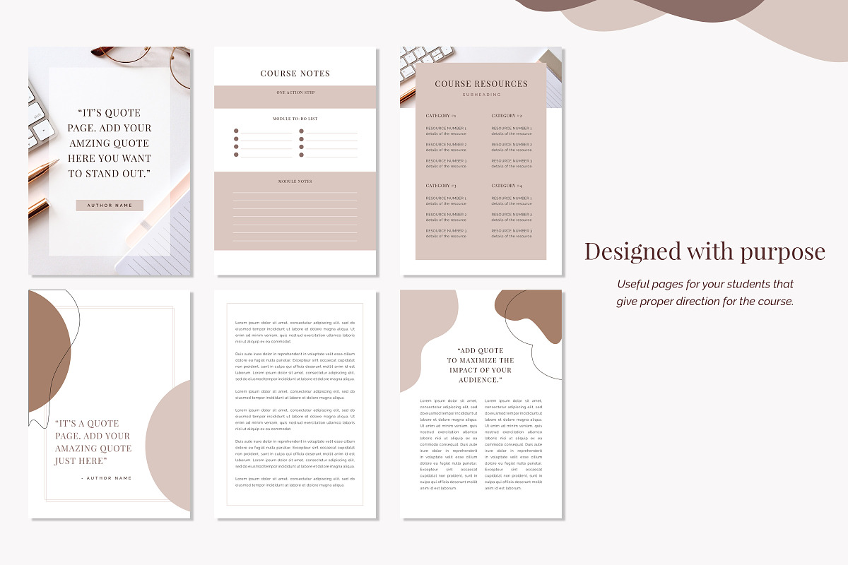 E-Course Workbook Template, a Magazine Template by Typography Prime