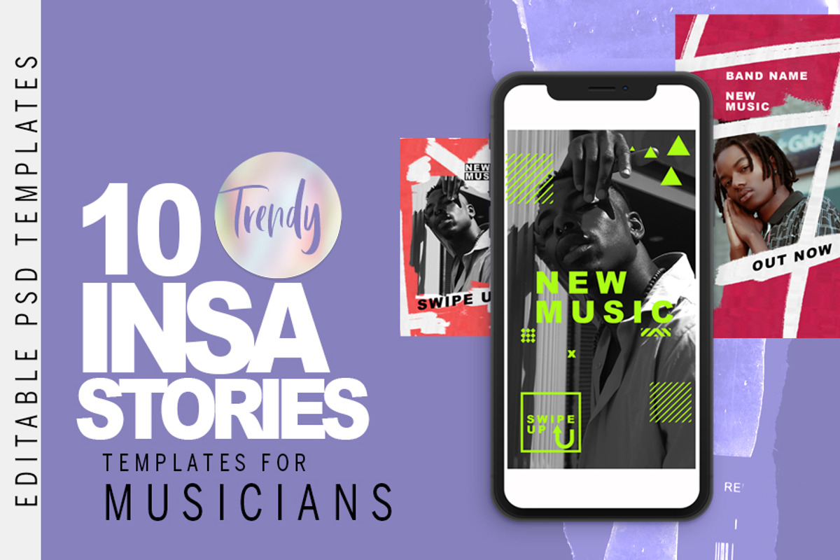10 INSTAGRAM TEMPLATES FOR MUSICIANS, a Social Media Template by Miller ...