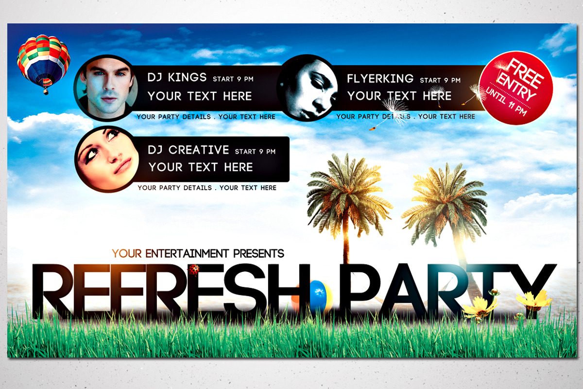 Refresh Party - Front & Back, a Flyer Template by Flyer King | Creative ...
