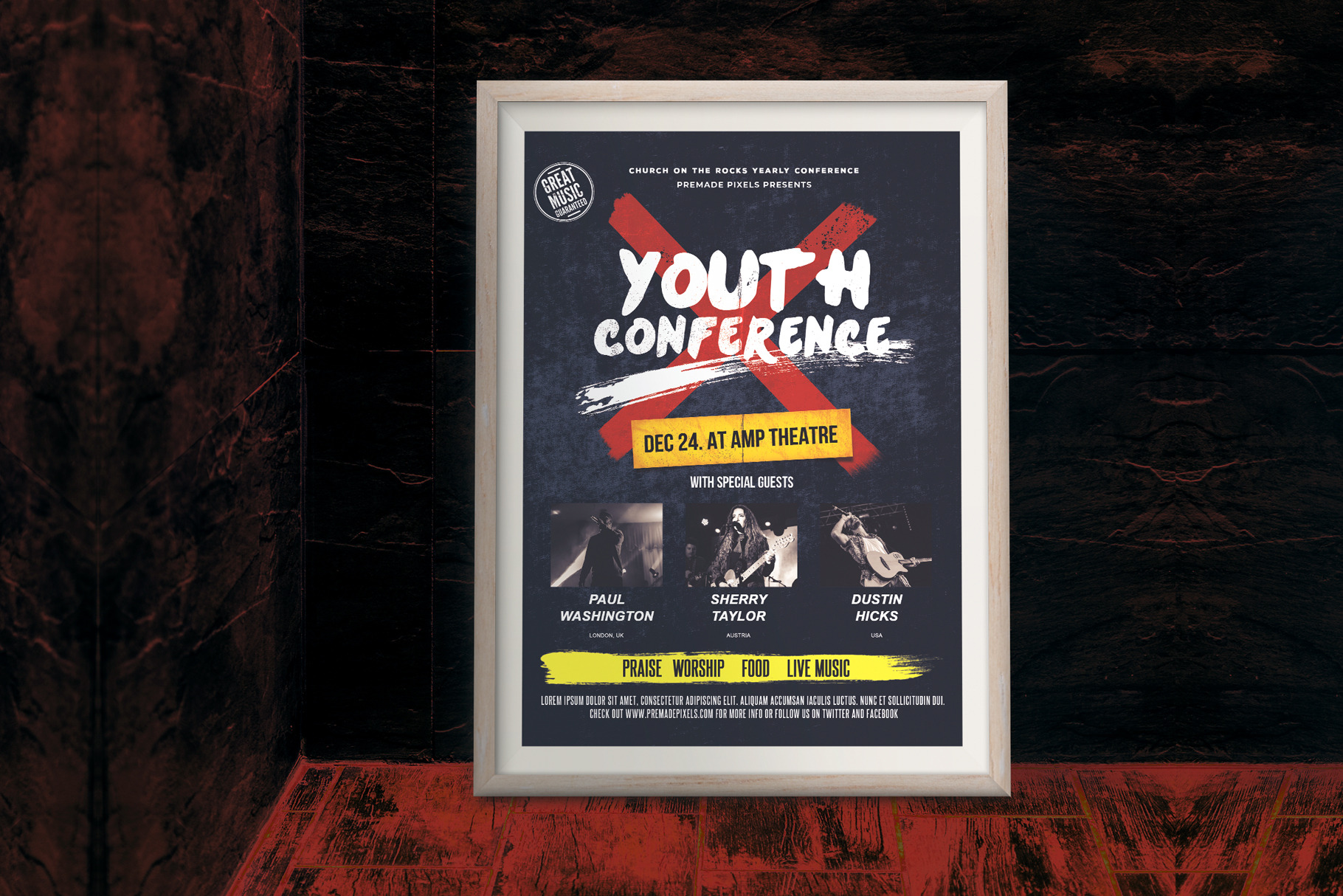 Youth Conference Flyer, a Flyer Template by PremadePixels.com