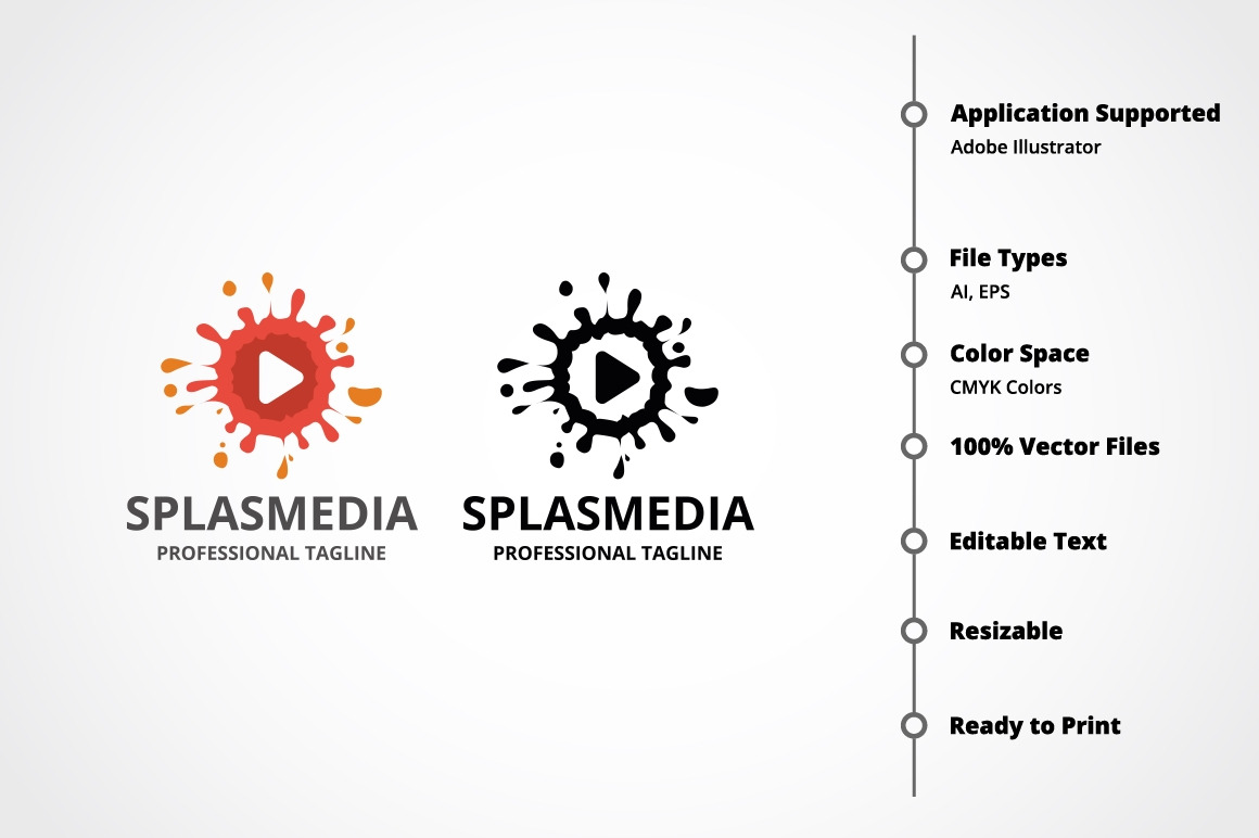 Splash Media Logo, a Branding & Logo Template by Design_Planet