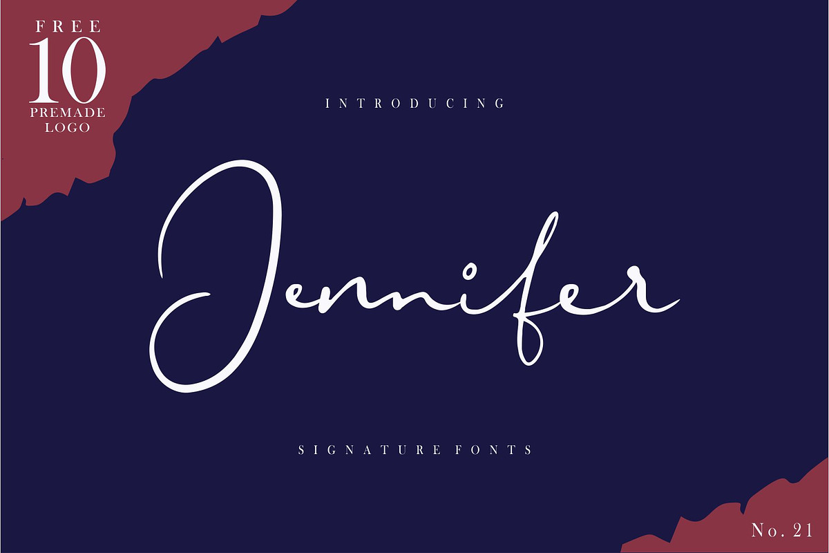 Jennifer Signature Fonts [+Logo], a Script Font by Good Java Studio ...