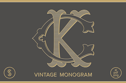 KV Monogram VK Monogram, a Branding & Logo Template by Shuler Studio
