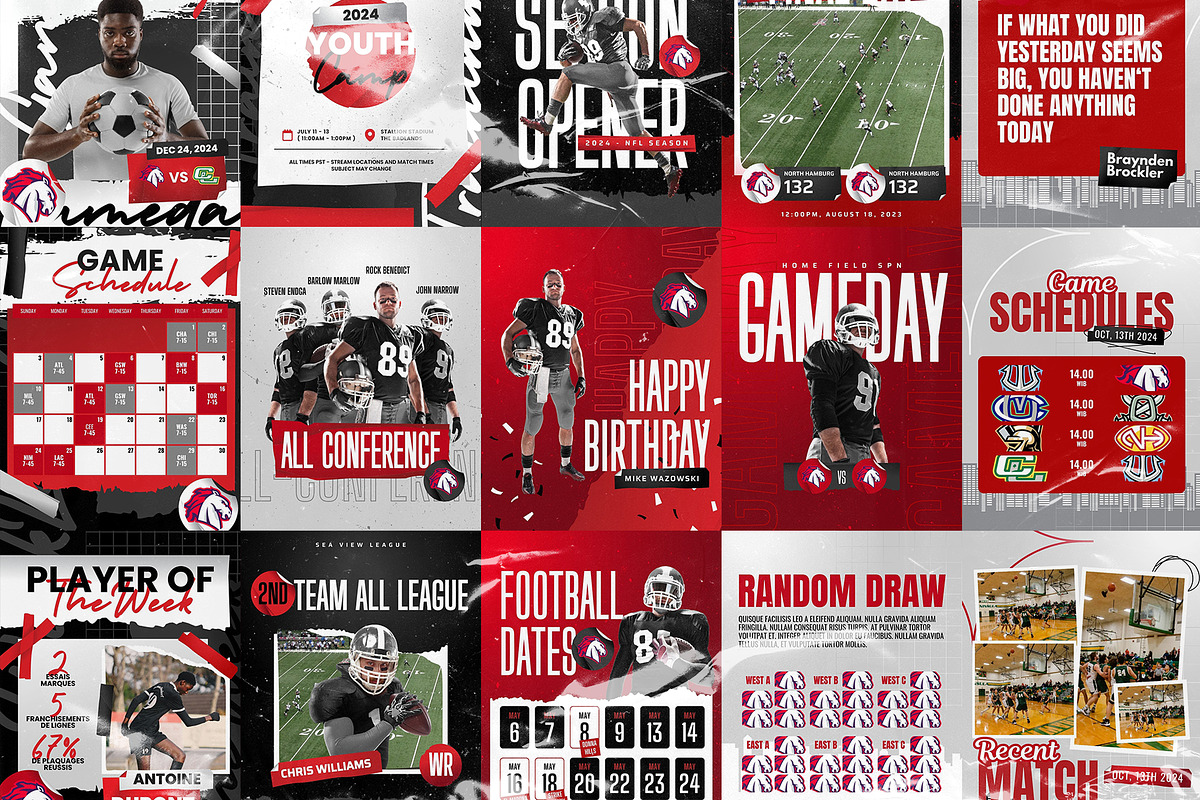 74 Sports Canva Social Media, a Social Media Template by Graphics Frag ...