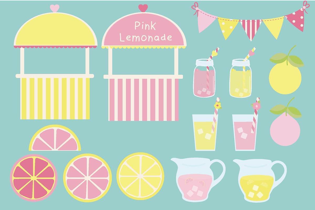 Lemonade stand clipart, an Illustration by Poppymoondesign