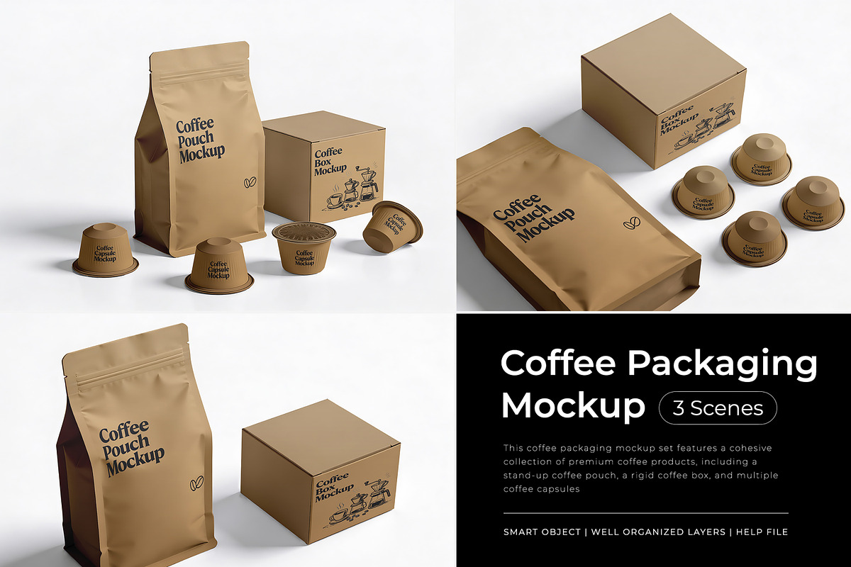 Coffee Packaging Mockup, a Product Mockup by Pitchlook.Studio