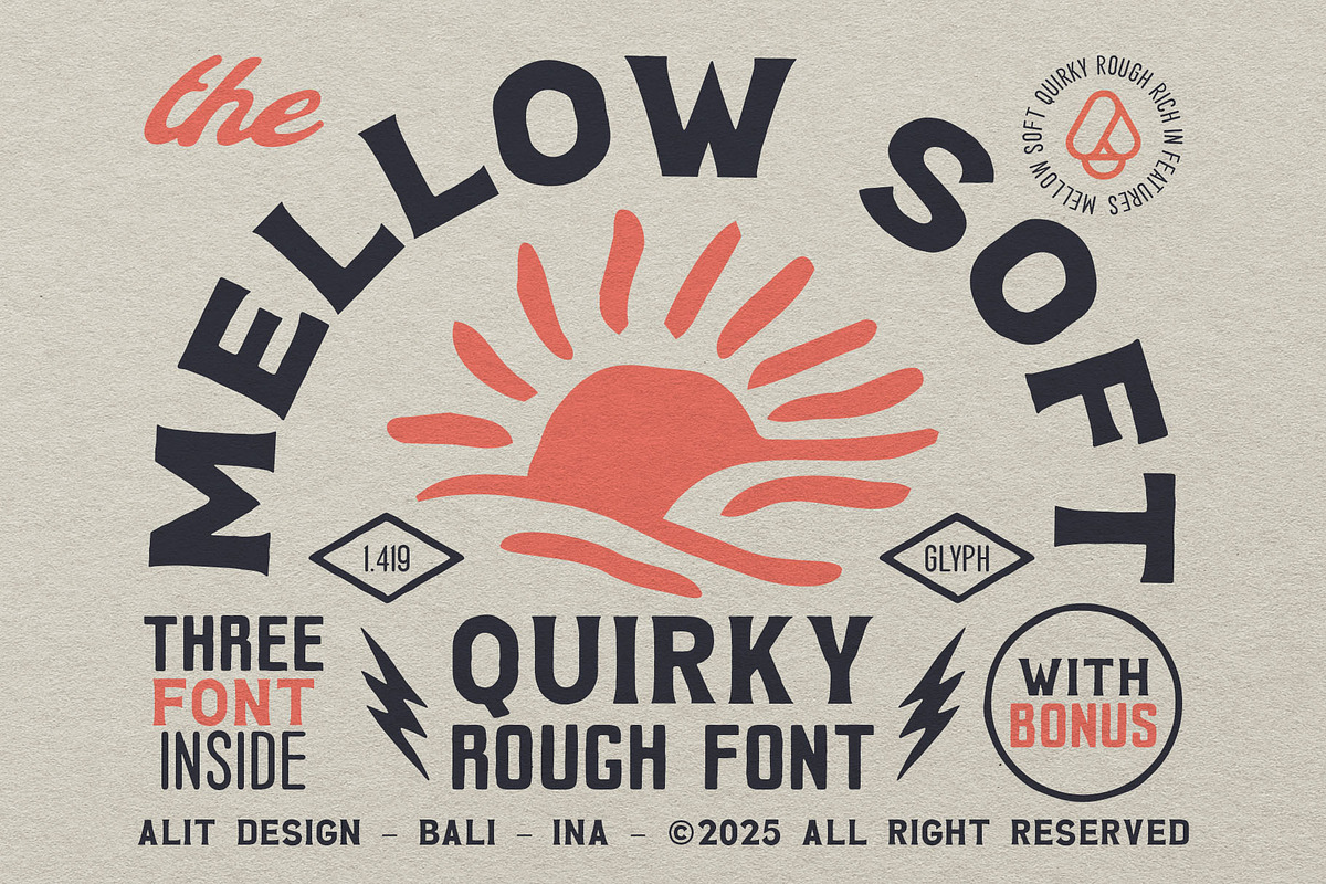 Mellow Soft Typeface, a Sans Serif Font by alit design