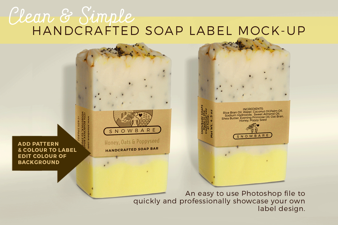 Soap Label Mockup, 2 sizes, a Household Mockup by JoZOO
