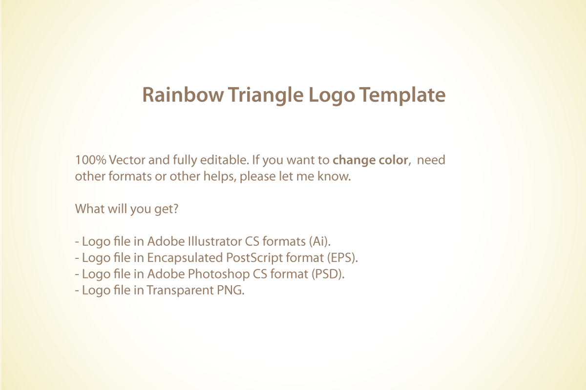 Rainbow Triangle Logo Template, a Branding & Logo Template by Heavtryq ...