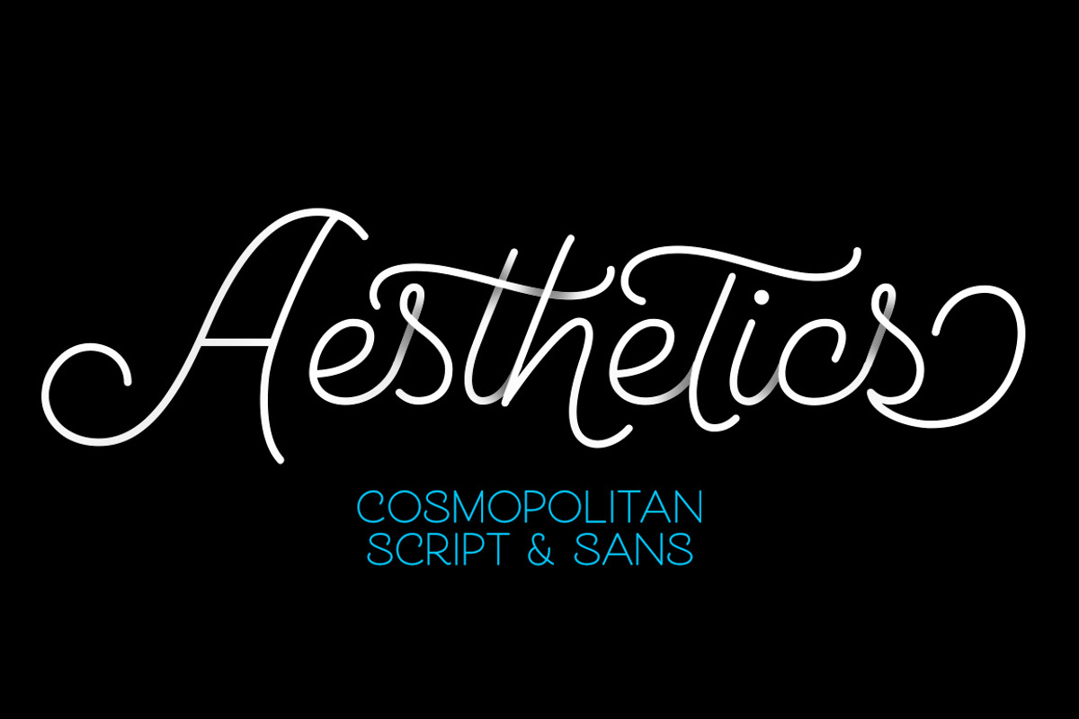 Cosmopolitan Script & Sans + Extras, a Script Font by Fenotype
