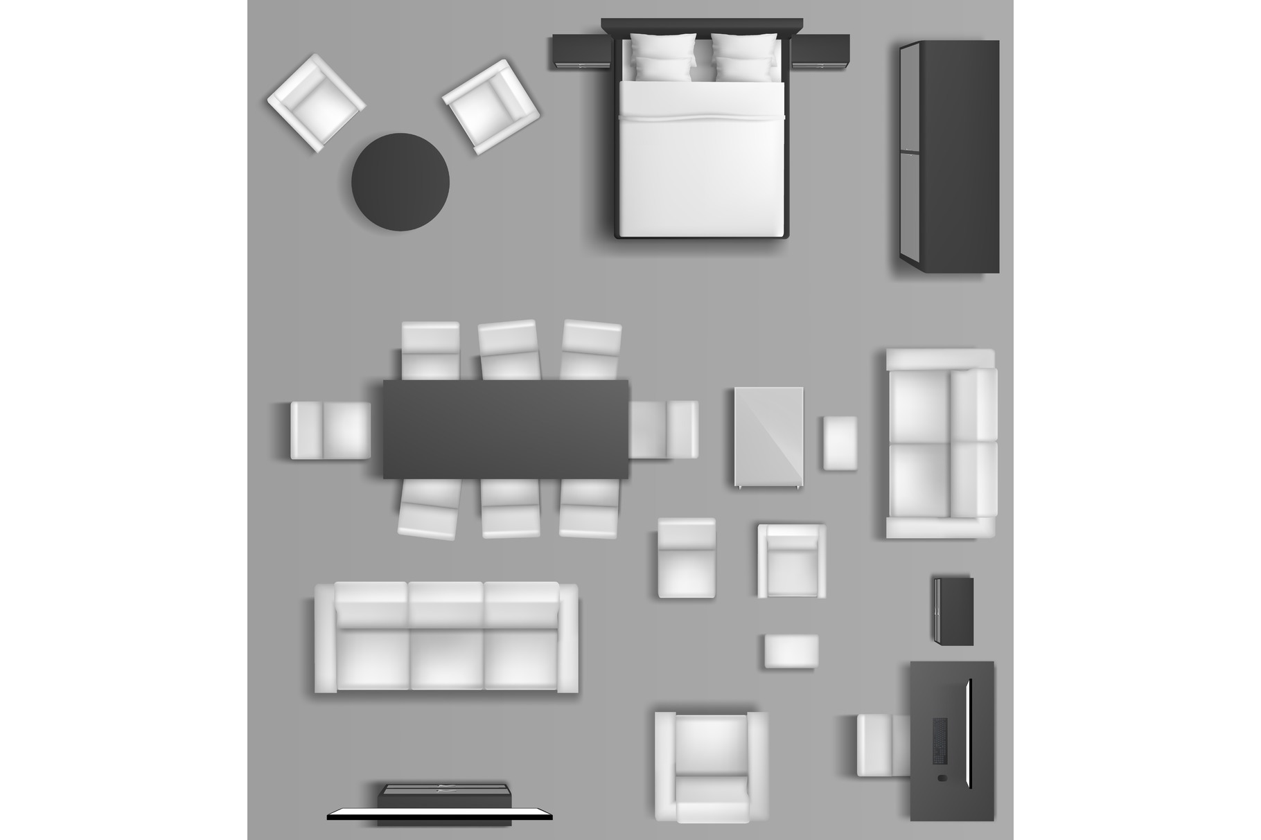 Home interior top view apartment | Graphic Objects ~ Creative Market